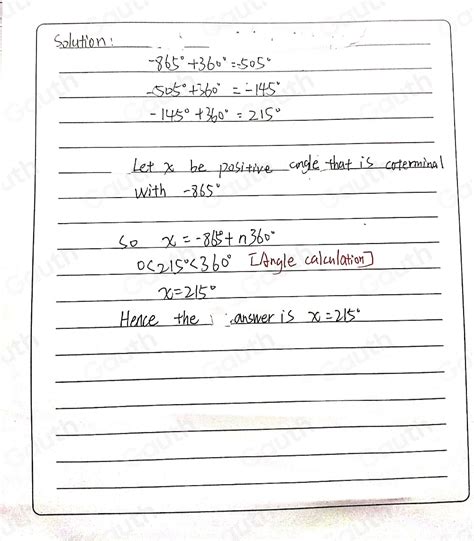 Solved Find A Positive Angle Less Than 360° That Is Coterminal With