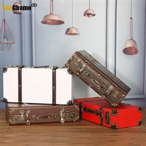 2022 빈티지 공예품 레트로 나무 상자 여행 가방 장식 상점 장식 소품 책상 전시 인형 잡화 홀더 Aliexpress