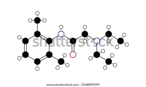 Lidocaine Molecule Structural Chemical Formula Ball And Stick Stock Illustration 2548099399