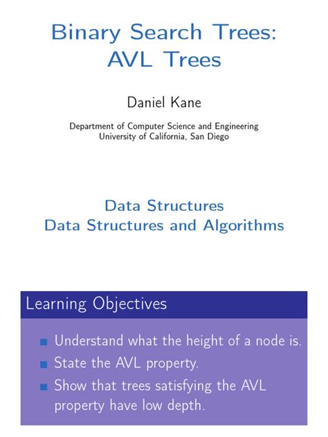 binary search trees avl trees daniel kane pdf algorithms
