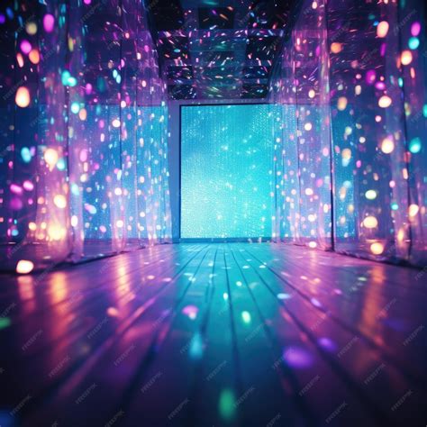 Premium Ai Image Unfocused Entry Disco Colors With Spotlights