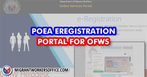 Poea Eregistration Dmw Ereg Portal Login Online Migrant Workers Office