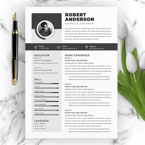 Clean Resume Template Wonder Elegant Resume Template Word Masterbundles