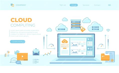 premium vector cloud computing and web services technology data