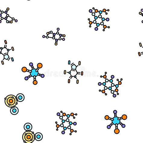 Molecular Science Chemistry Atom Vector Seamless Pattern Stock Vector