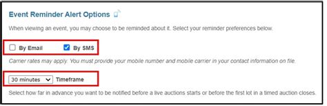 Managing Auction Alerts Proxibid