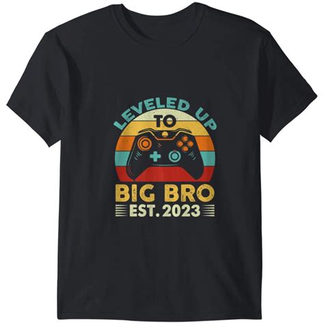 Leveled Up To Big Bro I M Going To Be A Big Brothe T Shirts Sold By Kasia Bojanowska SKU