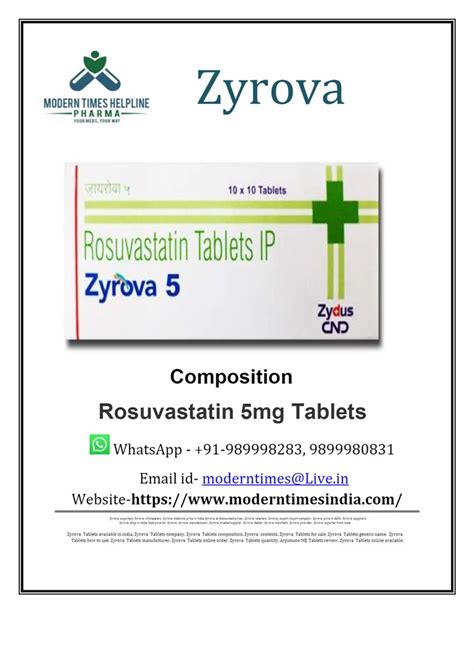 Zyrova 5mg Tablets At Best Price In New Delhi Id 2853353598433