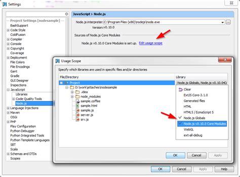node js intellij idea 12 unable to resolve express methods stack