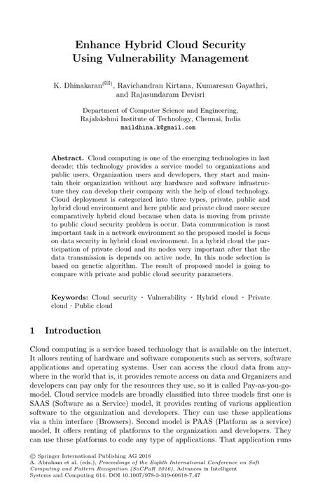 Pdf Enhance Hybrid Cloud Security Using Vulnerability Management