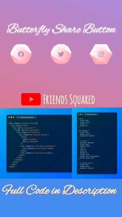 butterfly share button html css trending real coding youtube