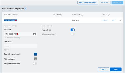 post and user flairs r modhelp