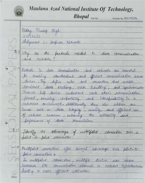 Computer Networks Assignment Aditya Maulana Azad National Institute F Technology Y And