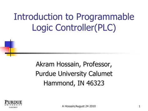 PPT Introduction To Programmable Logic Controller PLC PowerPoint