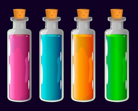 Premium Vector Magic Potions Set Poison In A Bottle Magic Elixir Game