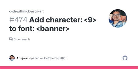 add character to font · issue 474 · codewithnick ascii art · github