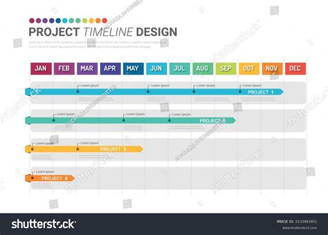 Project Schedule Year Chart Overview Planning Stock Vector Royalty