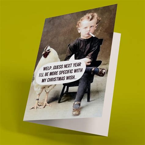 Christmas Wish Holiday Card Funny Irreverent Adult Greeting Card