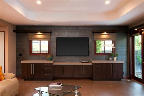 Modern Plywood Floating Entertainment Center For Stylish Home Media Rooms