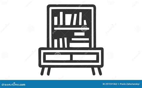 Bookshelf Icon Outline Illustration Of Bookshelf Vector Icon For Web Stock Illustration