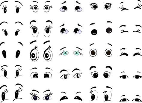 Set Of Doodle Cartoon Eyes 20176853 Vector Art At Vecteezy