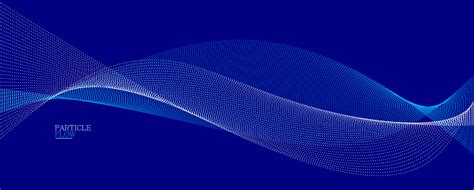 짙은 파란색 추상적 배경 흐르는 입자의 벡터 웨이브 움직임의 매력적인 점 기술 및 과학 테마 통풍이 잘되고 미래지향적인 일러스트레이션 3차원 형태에 대한 스톡 벡터 아트 및