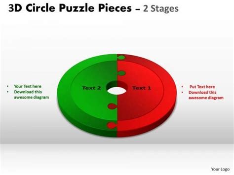 Strategic Management 3d Circle Puzzle Diagram 2 Stages Slide Layout Strategy Diagram