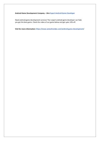 PPT Android Game Development Hire Android Games Developers PowerPoint Presentation ID