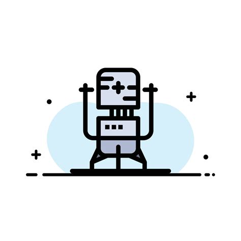 Biochip Bot Future Machine Medical Business Flat Line Filled Icon Vector Banner Template
