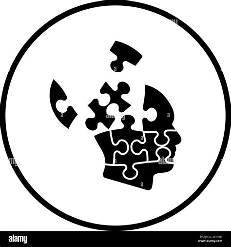 Solution Icon Thin Circle Stencil Design Vector Illustration Stock