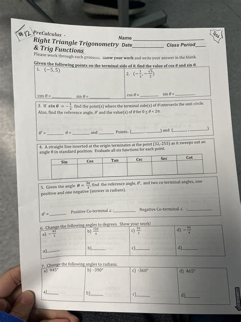 [12th Grade Precalc] Im Confused On Number 1 And 5 R Homeworkhelp