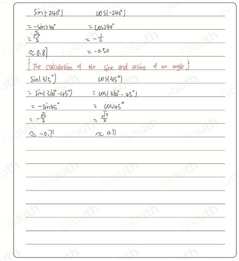 Solved Practice Find The Exact Values Of The Cosine And Sine Of Each Angle Then Find The