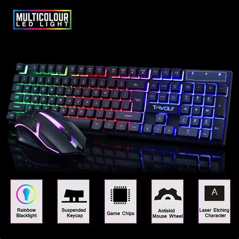 ME T WOLF TF T Rainbow LED Gaming Keyboard And Mouse Combo Bundle Shopee Philippines