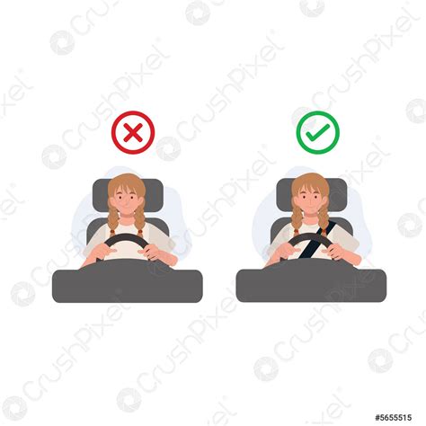 Dos And Donts Safety Driving Rules Concept Wear Seatbelts While