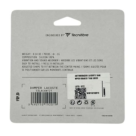 Antivibrador Lacoste Dampener Com 02 Unidades