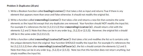 Solved Problem 3 Duplicates 20 Pts 1 Write A Boolean