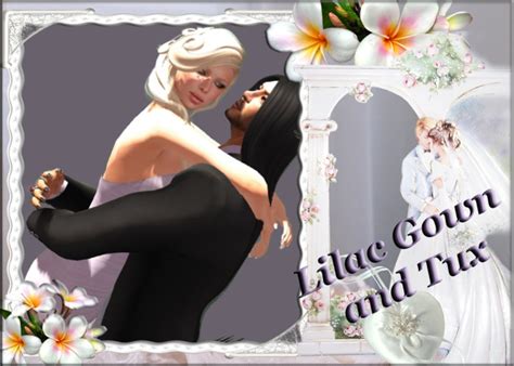 Second Life Marketplace Lilac Gown And Tux Set Full Wedding Party Set