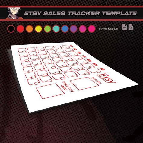 Printable Sales Tracker Monthly Etsy Orders Etsy Order Tracker Etsy Sales Goals Etsy Order