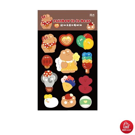 สติกเกอร์การ์ตูนน่ารัก สำหรับติดเคส ติดสมุด จำนวน 1 แผ่น 365shop
