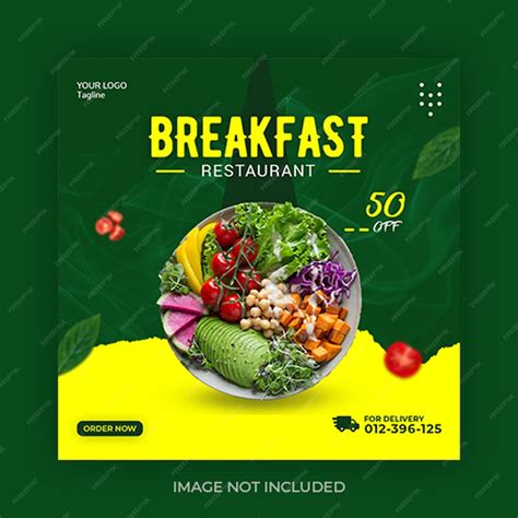 건강한 야채 음식 메뉴 프로모션 소셜 미디어 인스 타 그램 포스트 전단지 디자인 템플릿 프리미엄 Psd 파일