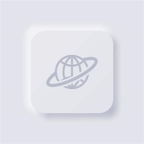 Globe Icon White Neumorphism Soft Ui Design For Web Design Application Ui And More Button