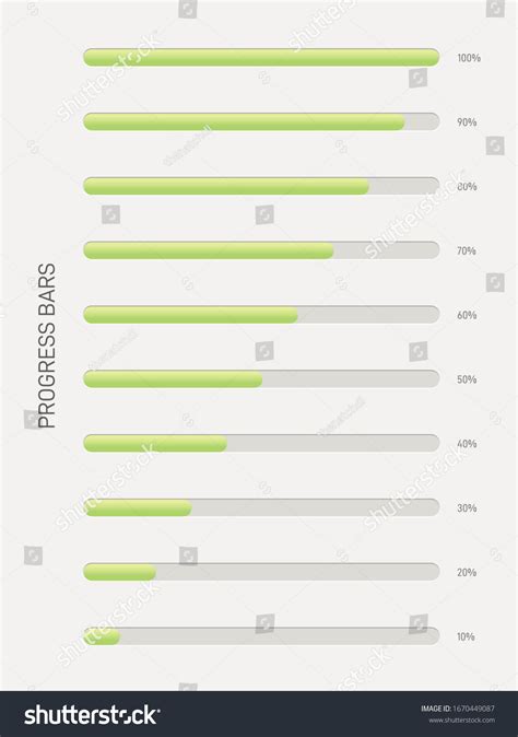 Collection Modern Futuristic Progress Loading Bar Stock Vector Royalty