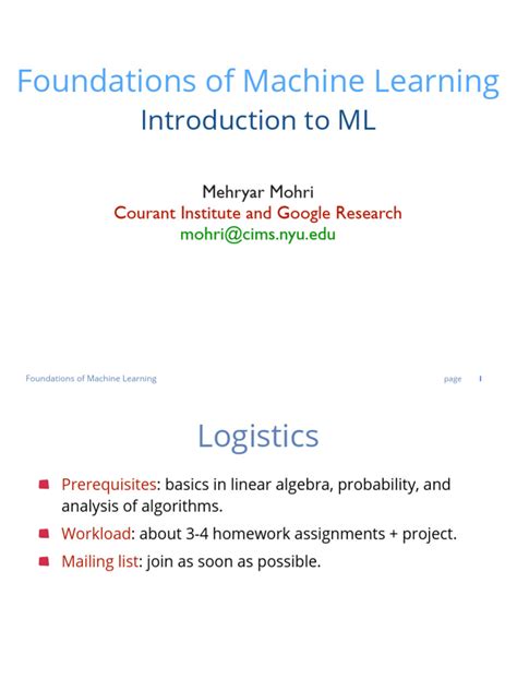 Lecture 1 Pdf Machine Learning Applied Mathematics