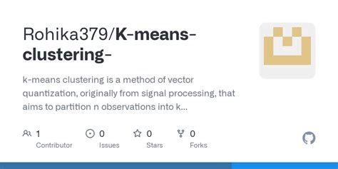 Github Rohika379k Means Clustering K Means Clustering Is A Method