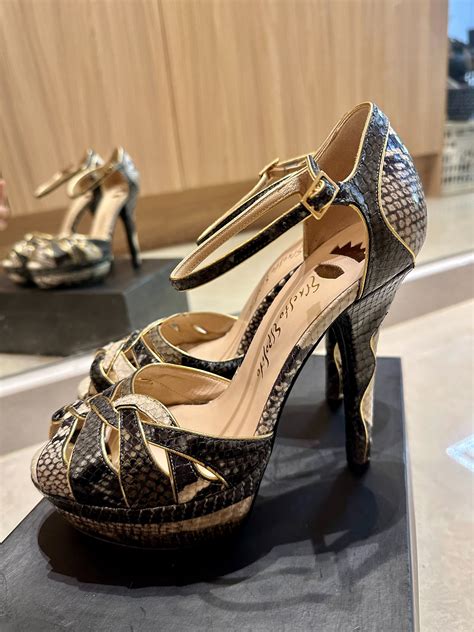 Ernesto Esposito Peep Toe Python Platform Sandals Pitone Luxury