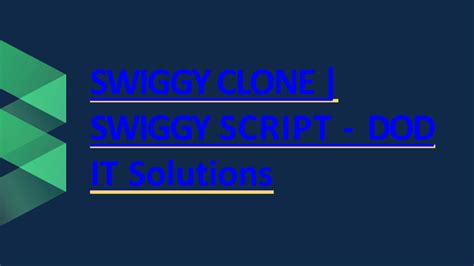 Ppt Best Swiggy Clone Script Readymade Clone Script Powerpoint Presentation Id11069074