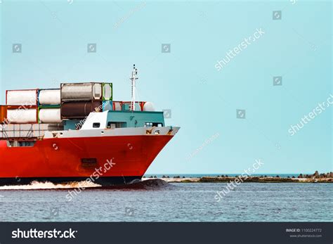 Red Container Ship Logistics Production Export Stock Photo Edit Now