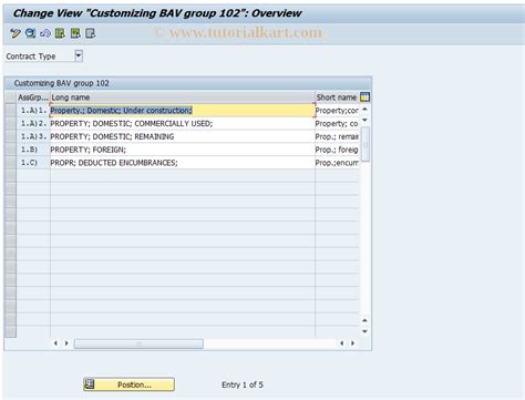 FZ64 SAP Tcode Customizing BAV Group 102 Real Est
