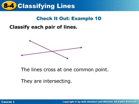 8 4 Classifying Lines Warm Up Problem Of The Day Lesson Presentation