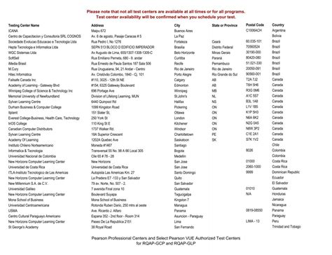 Please Note That Not All Test Centers Are Available At Pearson VUE
